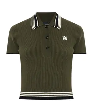 Amiri Ribbed Logo Polo Knitted Sweater