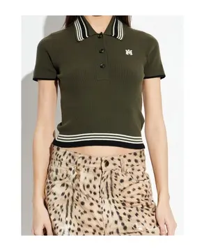 Amiri Ribbed Logo Polo Knitted Sweater