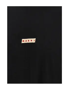 Marni Logo Patch Drop Shoulder T-shirt - Black