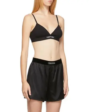 TOM FORD Logo Waistband Bra - Black