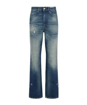 GOLDEN GOOSE Straight-leg Distressed Jeans - Blue