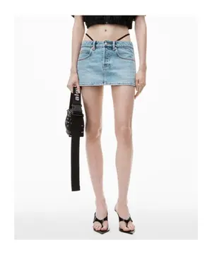 Alexander Wang Thong Strap Denim Mini Skirt