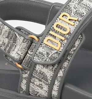 Dior Logo Plaque Sandals - Gray