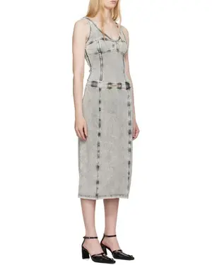 DIESEL® D-inny Sleeveless Midi Dress In Distressed Denim