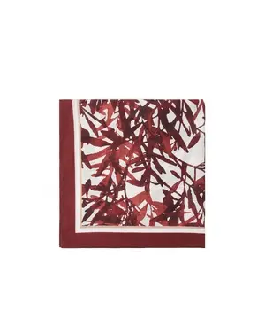 Brunello Cucinelli Floral-printed Striped Edge Scarf - Red