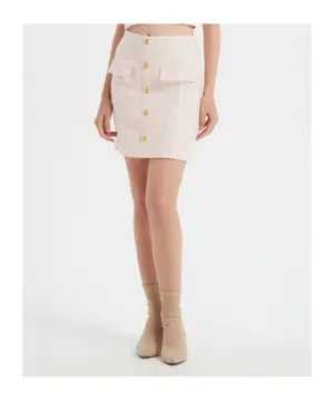 MARISSA CHIARA Gold Button Textured Skirt