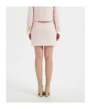 MARISSA CHIARA Gold Button Textured Skirt