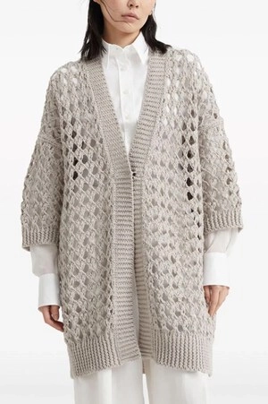 Brunello Cucinelli Open-knitted Cardigan
