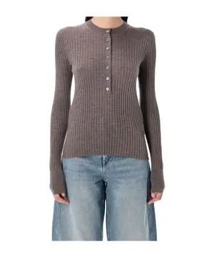 Soeur Ribbed Knit Pullover - Gray