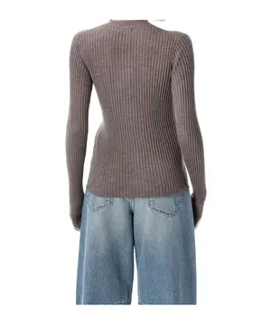 Soeur Ribbed Knit Pullover - Gray