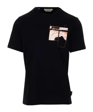 Zegna Graphic-print Short-sleeve T-shirt - Black