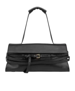 Moschino Medium Tie Me Shoulder Bag - Black
