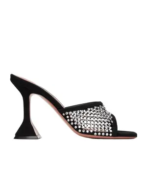 Amina Muaddi Lupita Crystal Mesh High-heeled Sandals