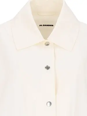 JIL SANDER Logo-printed Textured Casual Jacket - White