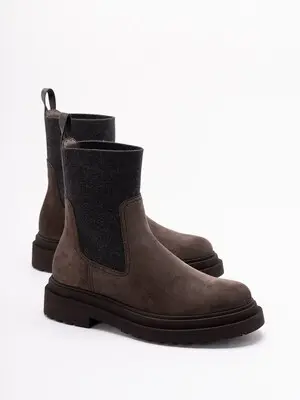 Brunello Cucinelli Round Toe Chelsea Boots - Black