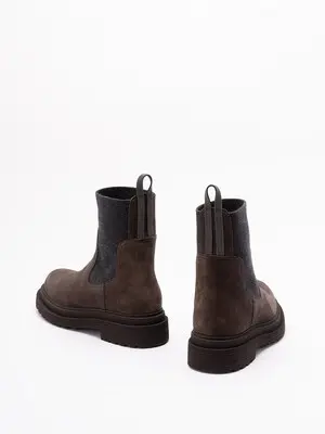 Brunello Cucinelli Round Toe Chelsea Boots - Black