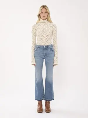 Chloé Cropped Flare Jeans - Gray