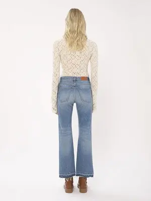 Chloé Cropped Flare Jeans - Gray