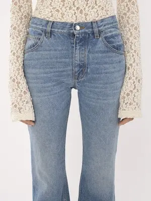 Chloé Cropped Flare Jeans - Gray