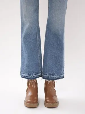 Chloé Cropped Flare Jeans - Gray