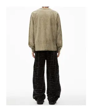 Alexander Wang Logo Embossed Tie-dye Long Sleeve T-shirt