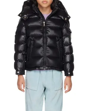 Moncler Quilted Puffer Jacket With Removable Hood - Black
