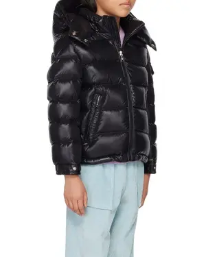 Moncler Quilted Puffer Jacket With Removable Hood - Black