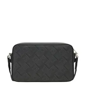 FERRAGAMO Monogram Jacquard Zipped Crossbody Bag - Black/gray