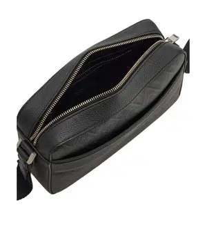 FERRAGAMO Monogram Jacquard Zipped Crossbody Bag - Black/gray