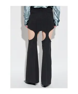 AVAVAV Cut-out Ribbed Pinstriped Skirt
