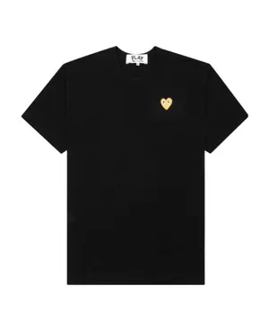 Play Comme Des Garcon Logo Embroidered Crew Neck T-shirt - No