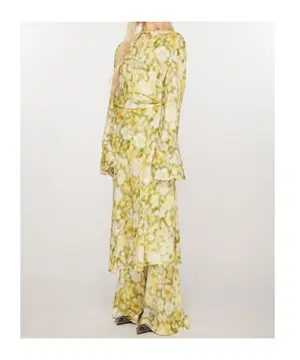 Acne Studios Abstract Print Wrap Midi Dress