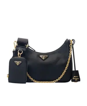 Prada Re-edition 2005 Zipper Shoulder Bag - Black