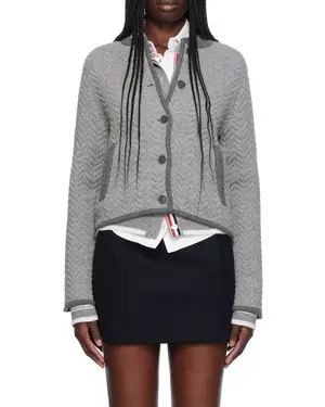 Thom Browne Herringbone 3d-knit Cardigan