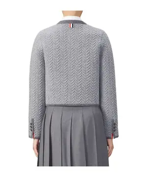 Thom Browne Herringbone 3d-knit Cardigan