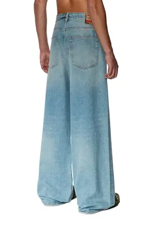DIESEL® Wide-leg Distressed Jeans