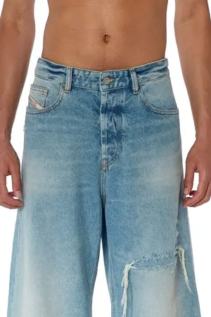 DIESEL® Wide-leg Distressed Jeans