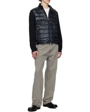 Moncler Zip-up Padded Jacket With High Neck - Blue