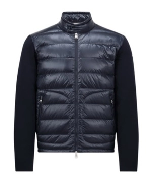 Moncler Zip-up Padded Jacket With High Neck - Blue