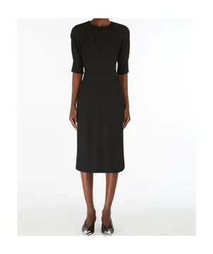 Sportmax Matte Satin Midi Dress With Short Sleeves