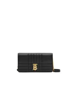 Burberry Lola Logo Plaque Chained Wallet - Black