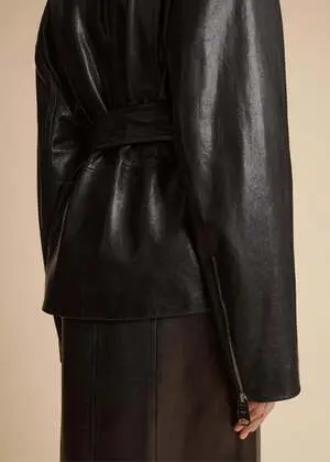 Khaite Fabbie Belted Leather Jacket