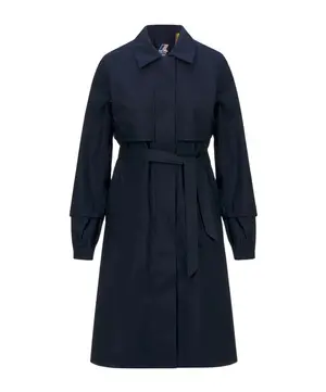 K-WAY Three-layer Cotton Poplin Trench Coat - Black
