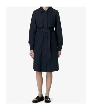 K-WAY Three-layer Cotton Poplin Trench Coat - Black