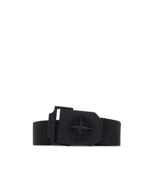 Stone Island Compass Logo Buckle Belt - Black