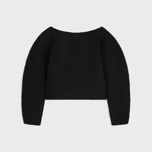 Celine Boatneck Knit Top In Cashmere And Wool
