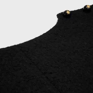 Celine Boatneck Knit Top In Cashmere And Wool