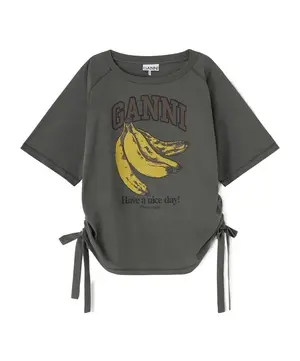 GANNI Ganni Printed Raglan T-Shirt Black