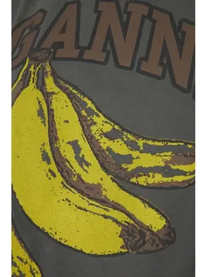GANNI Printed Raglan T-shirt - Black