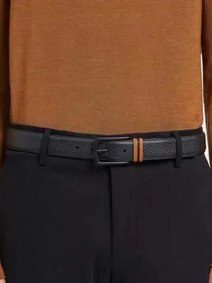 Zegna Stripe Detailed Buckle Belt